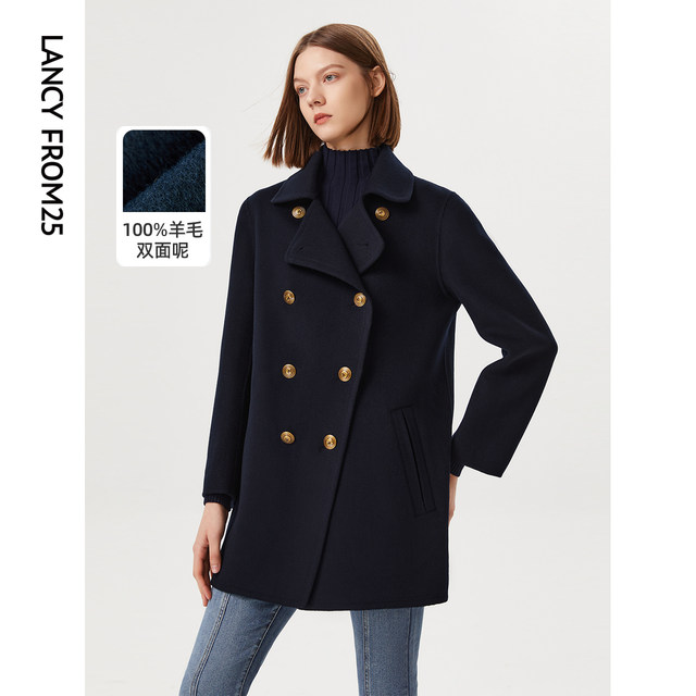 Langzi pure wool military style woolen coat autumn and winter new ...