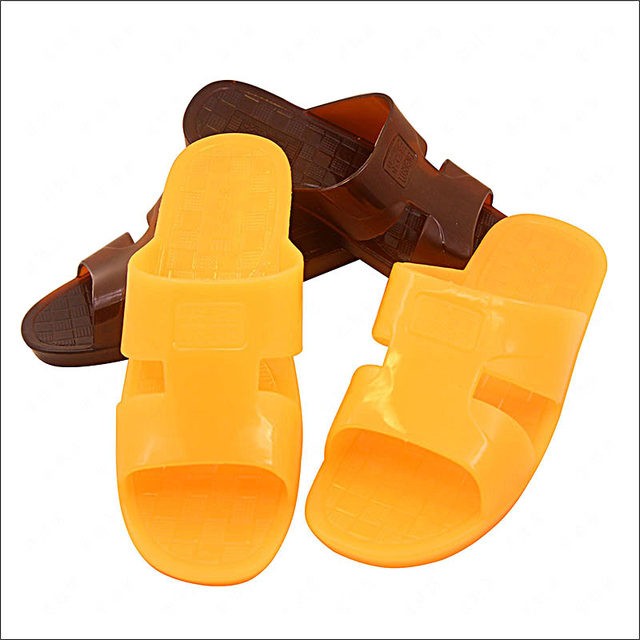 Domestic genuine beef tendon yellow rubber slippers, four seasons ...