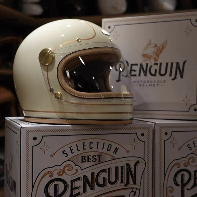 Taiwan Seabird penguin commuter motorcycle Triumph Honda retro helmet ...