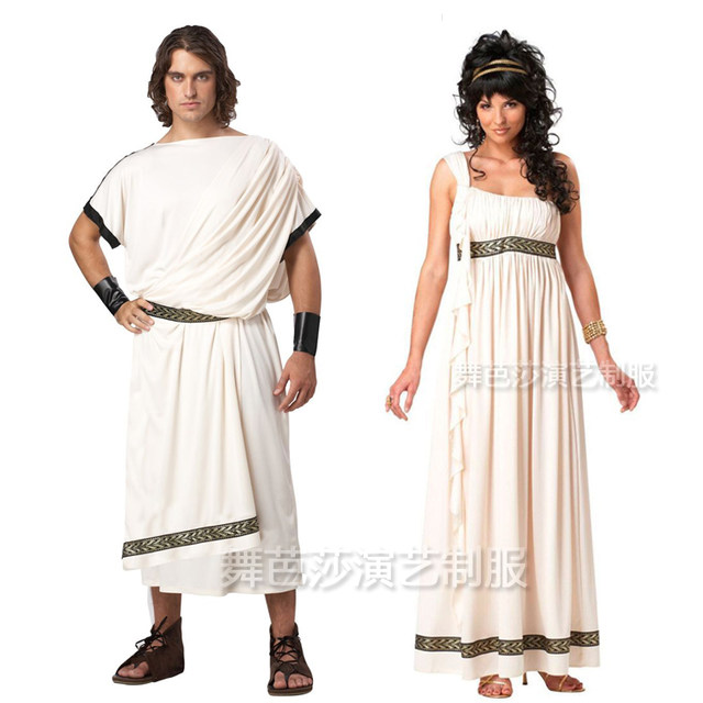 Ancient Roman clothing couple clothing white tote robe men and women ...