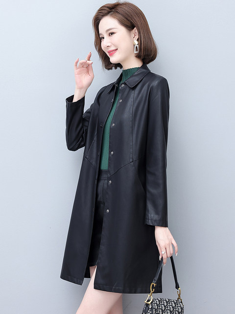 2024 spring and autumn new Haining leather leather jacket women's ...