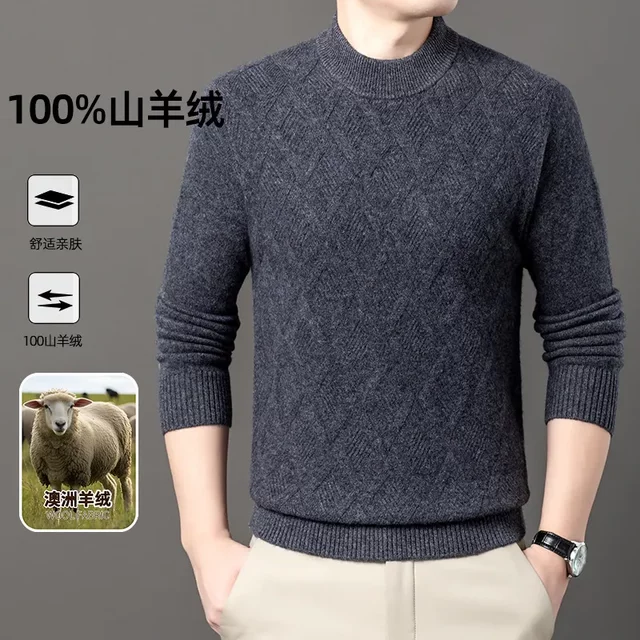 Men's 100%cashmere sweater in autumn and winter high -end casual ...