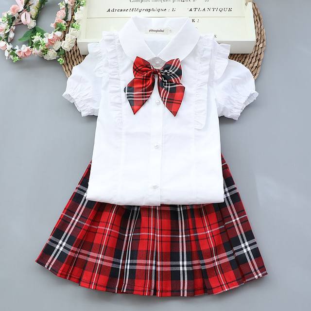 Spring and Autumn Children's Clothing Girls Short Sleeve White Shirt ...