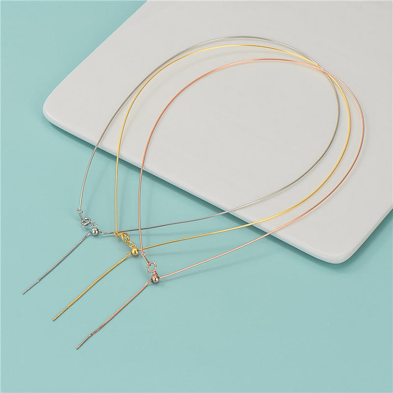 S925纯银定位珠项圈 穿心带针可调节颈圈项链手工DIY制作材料-淘宝网