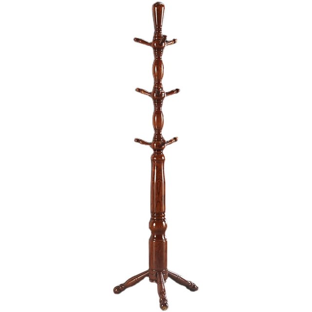 All solid wood coat rack, household coat rack, floor-standing bedroom ...