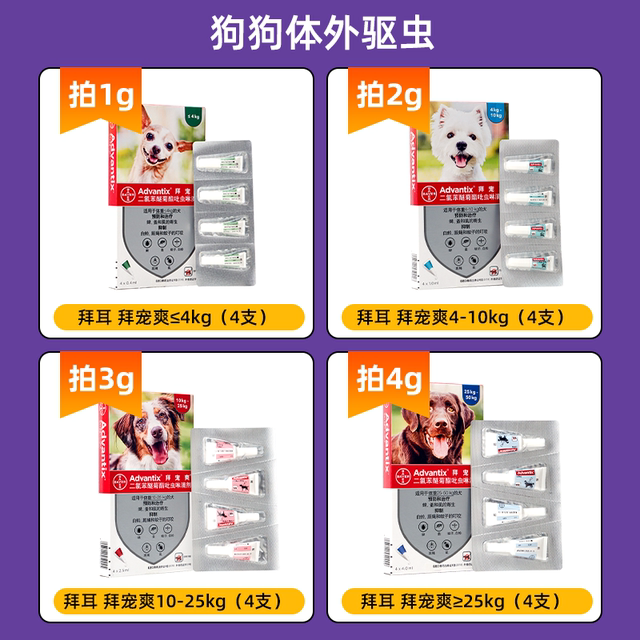 Bayer BaiChongShuang dog external deworming medicine for dogs external ...