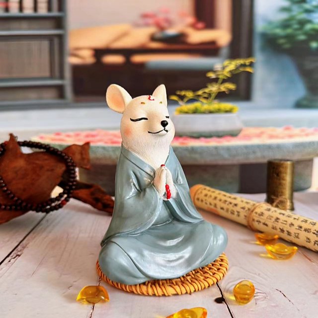 Hui Family Immortal Statue, Mouse Real Body Ornament, Zen-style Lucky ...
