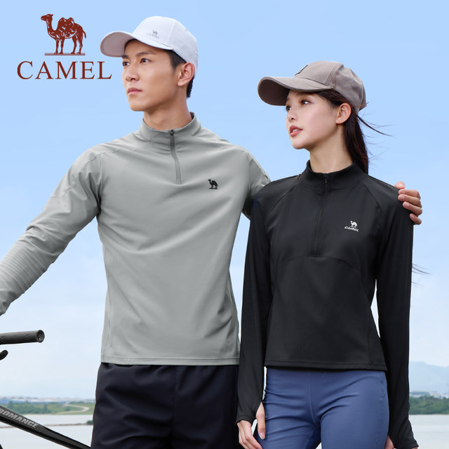 Camel Sports Top 2024 Autumn New Stand Collar Quick-drying T-shirt Men ...