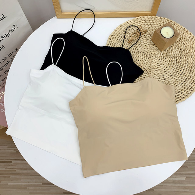 Mid -length thin band beautiful back tube top thin ice silk with a word ...