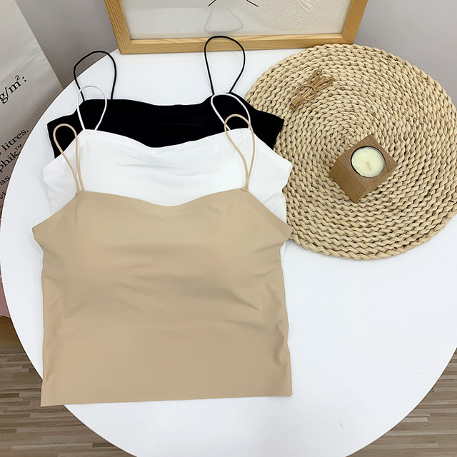Mid -length thin band beautiful back tube top thin ice silk with a word ...
