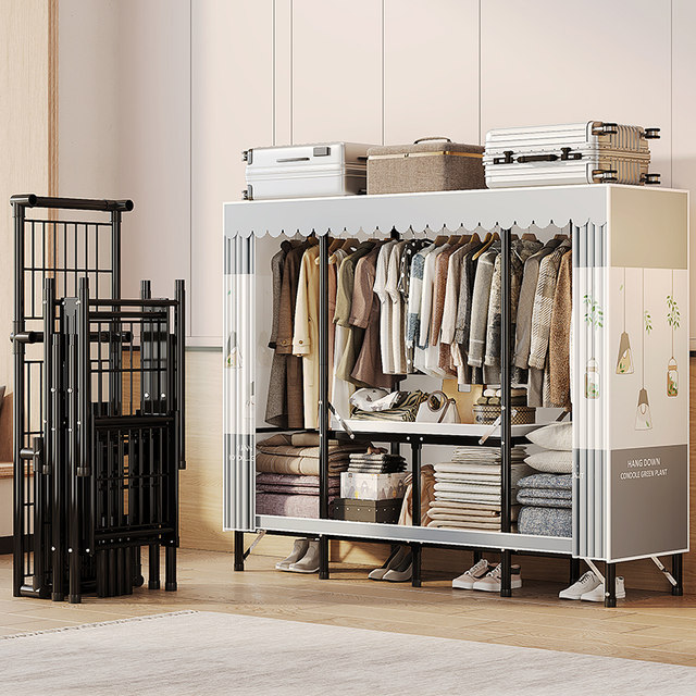 Installation-free folding wardrobe home bedroom simple cloth wardrobe ...