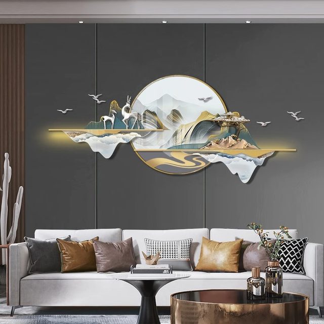 Modern living room wall decoration pendant sofa background wall hanging ...