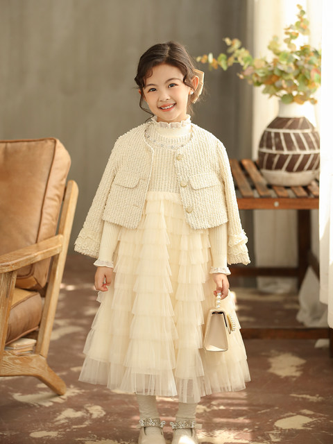 Girls two -piece set 2024 autumn and winter temperament small incense ...