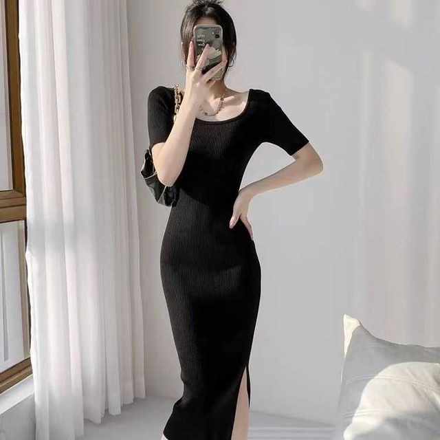 Spring and Autumn Fang Ling Jie Dress Women's short -sleeved tight sexy ...