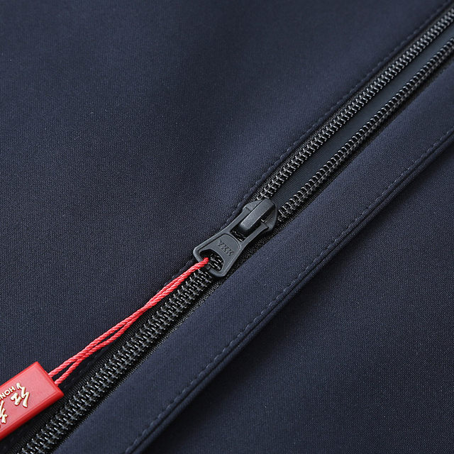 Hongdu autumn new men's middle-aged jacket lapel nylon micro-elastic ...