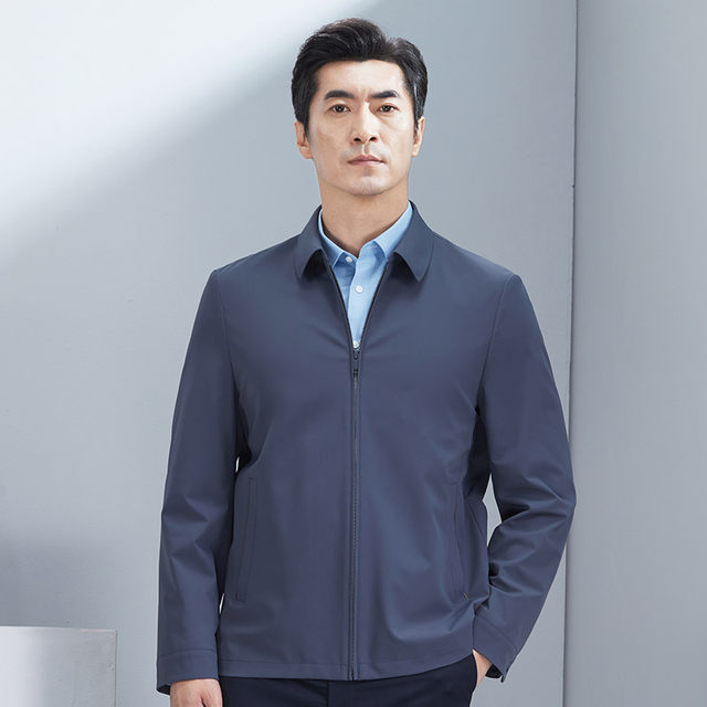 Hongdu Men's Jacket Summer Thin Business Lapel Washable Elastic Loose ...