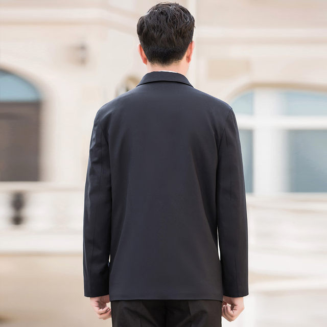 Hongdu wool jacket men's middle-aged lapel wool business collar office ...