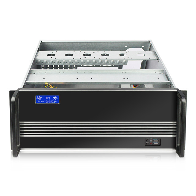 4u server chassis with LCD temperature control screen atx motherboard ...