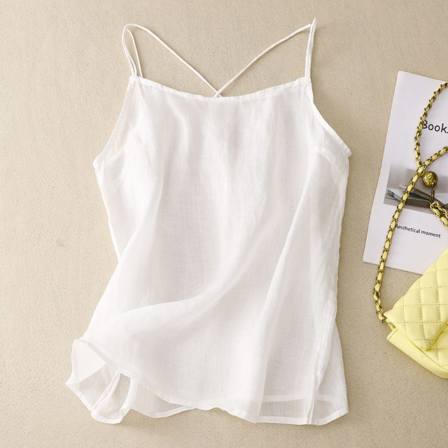 High -cargo white thin pure brillonis suspender vest female cross -back ...