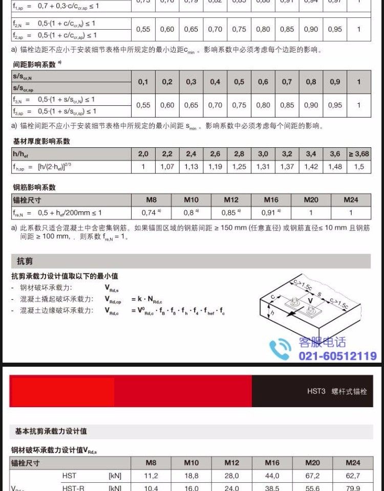 Hilti 금속 확장 볼트 hst3 m8 10 12 16 20 24 균열 콘크리트 동적 하중 지진