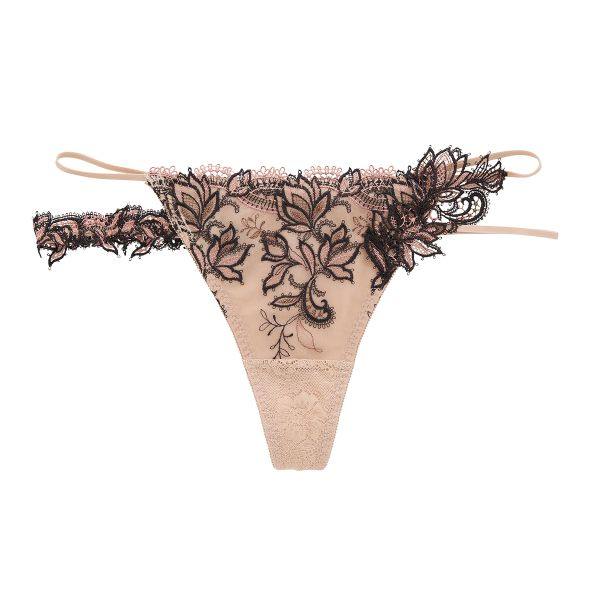 Shiluo Handuo TIAM underwear women's heavy embroidery transparent lace sexy red seamless low ...