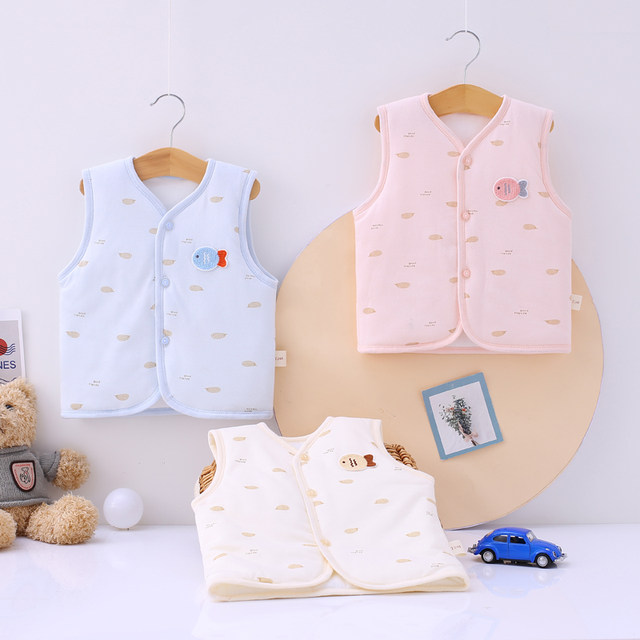 Baby vest autumn and winter models quilted children's warm vest pure ...