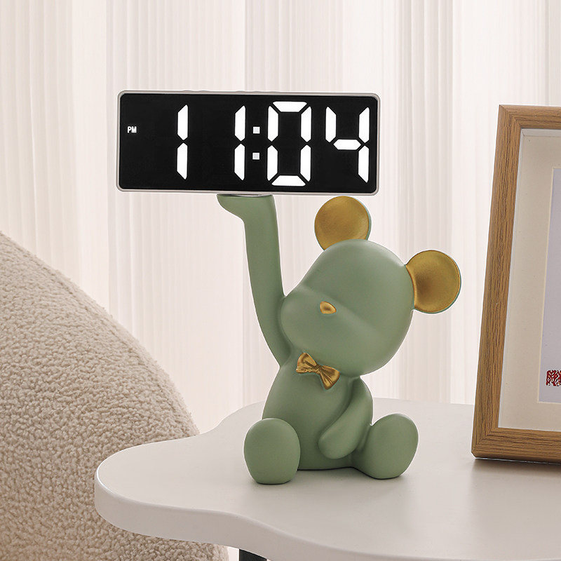 Violent Bear Electronic Alarm Clock - Digital Display Home Decoration