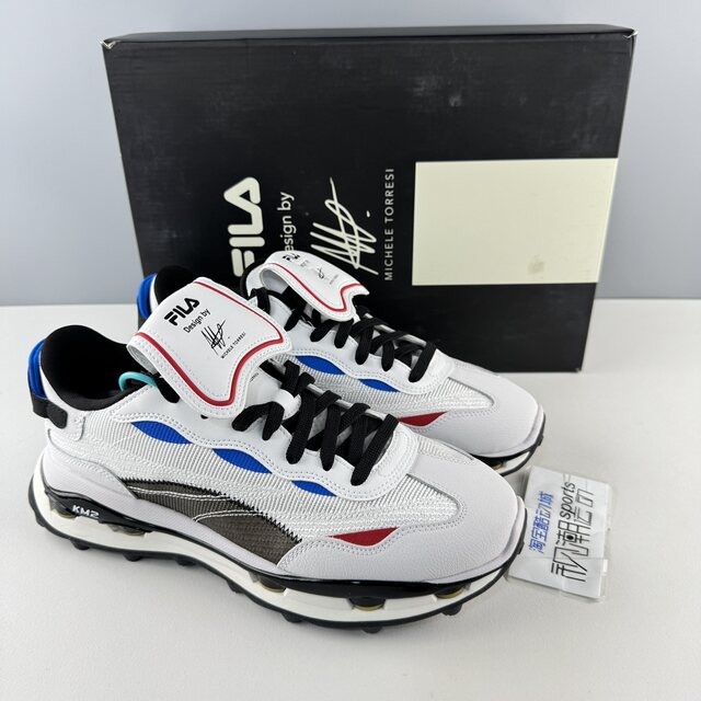 FILA Fila KM2 stacked shoes white gray men's retro versatile height ...