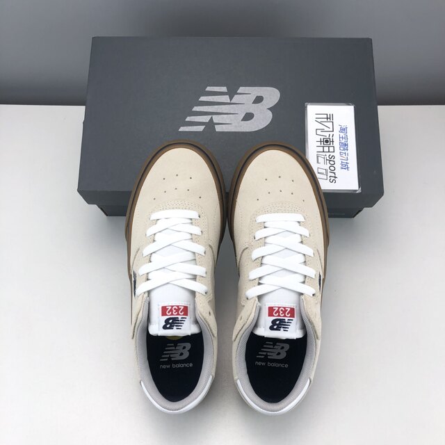 New Balance NB 232 m White brown men and women Retro Plaid Athleisure ...