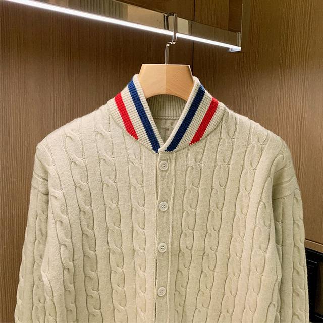 College Style Cardigan Sweater Men's Warm Clothes Winter New Thick ...