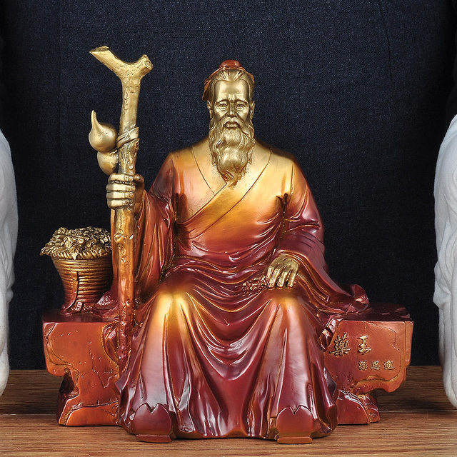 Copper medicine king's decoration Sun Siyi Sun Zhenren Buddha statue ...