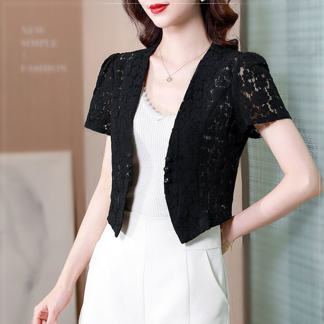 Summer short cardigan with tops, vests, lace jackets, new all-match ...