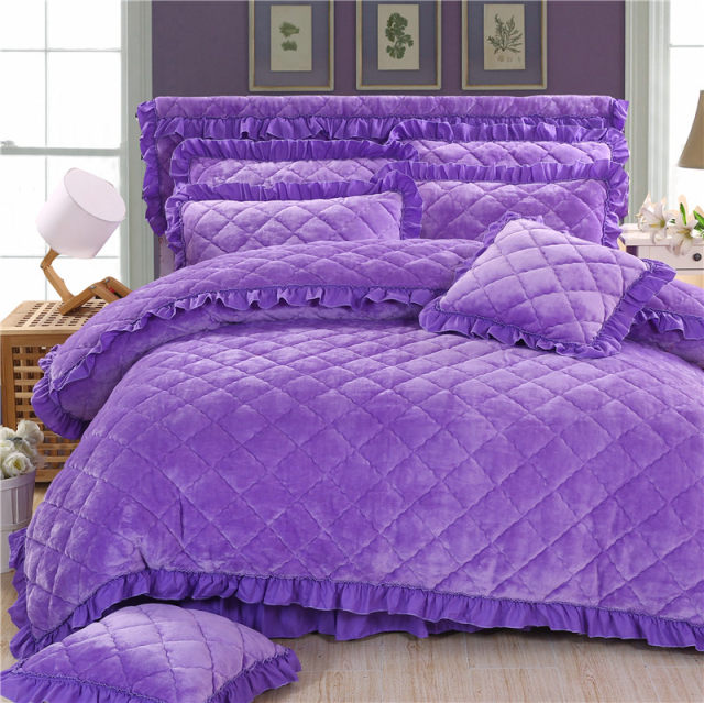 European -style Ferle velvet quilt plug -in flaw coral velvet quilt ...