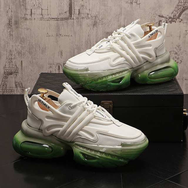 Men's shoes, personalized white spaceship sole casual shoes, versatile ...