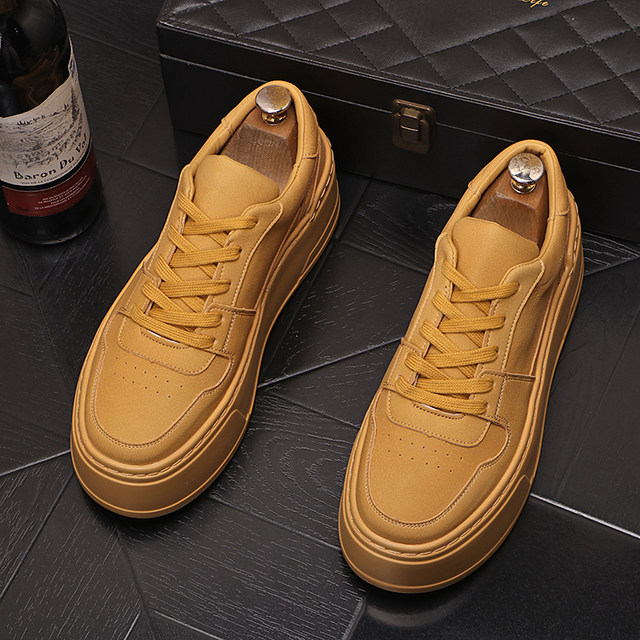 Platform shoes, lace-up low-top sneakers, men's thick soles ...