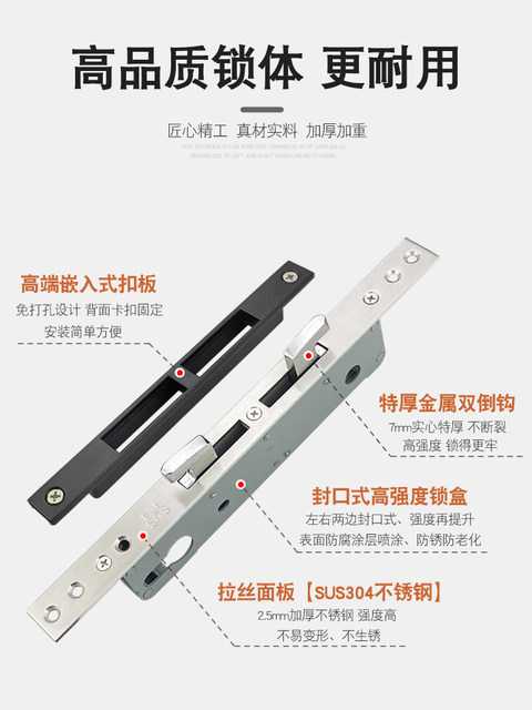 Heavy-duty sliding door double hook lock broken bridge aluminum alloy ...