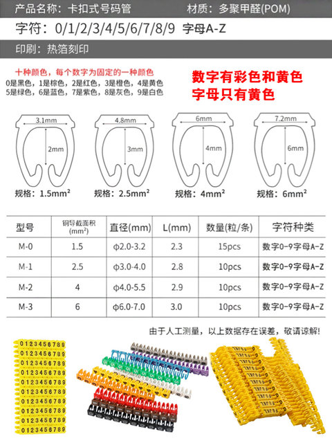 Snap-On Number Tubes, Colorful 5E Category Network Cable Identification ...