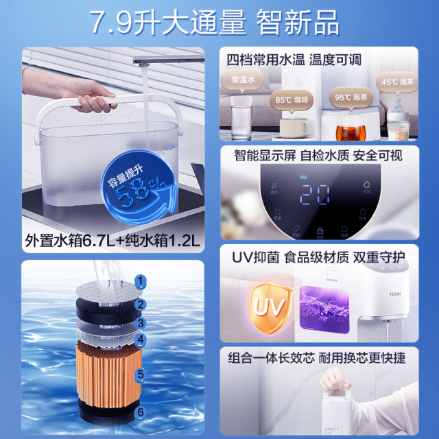 Haier desktop drinking machine water purifier household direct drinking ...