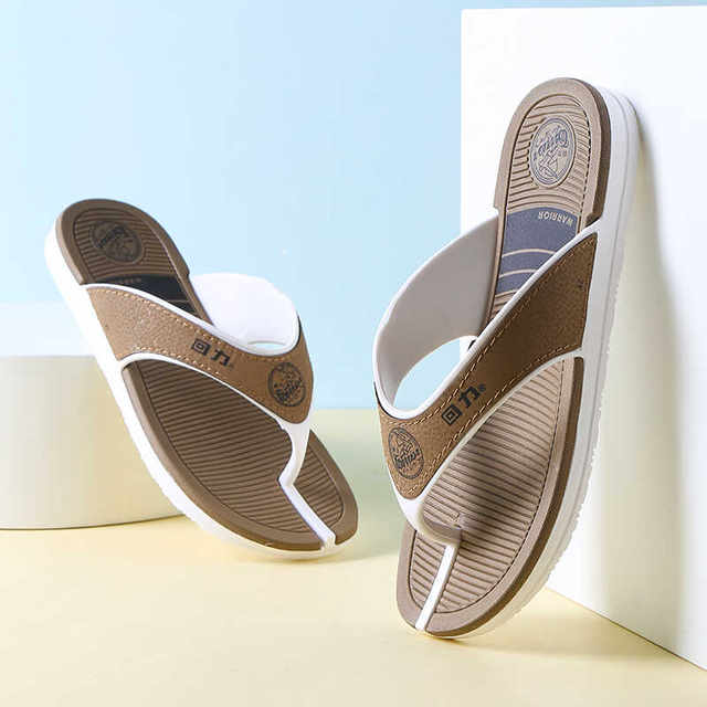 Authentic pull-back flip-flops for men's summer outerwear, non-slip ...