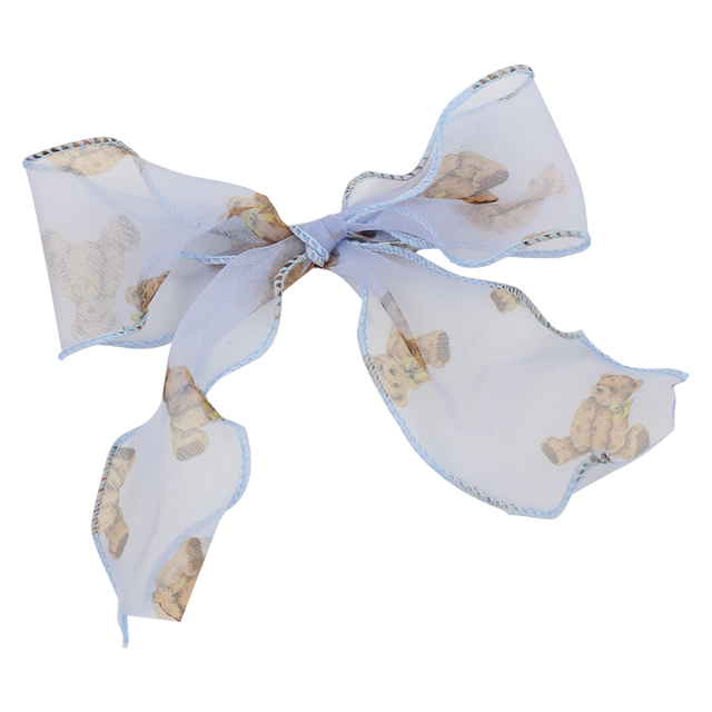 Simple Bow Bear Printing Film Web Steamed Ribbon Sideline Section Dip Korean European European ...