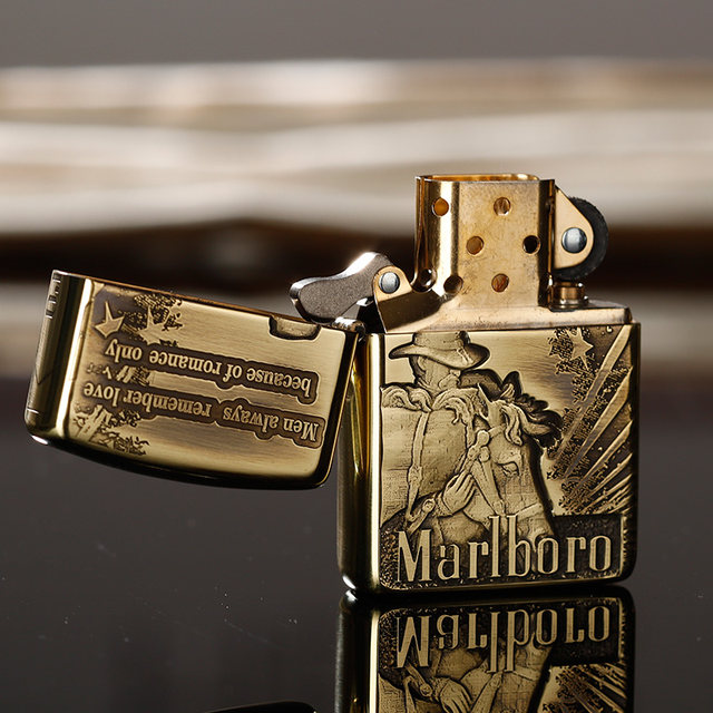 Lighter zippo genuine pure copper Marlboro men's armor shell kerosene windproof Zibao limited ...