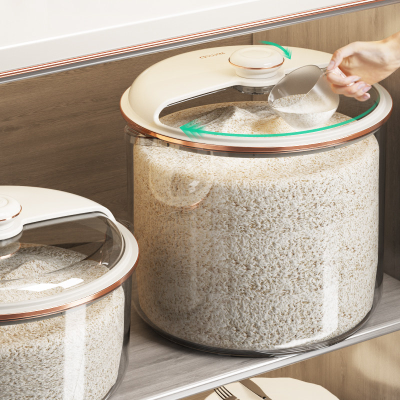 Ascor Rice Storage Container - 5L+ Sealed Food Keeper - Nordic Style