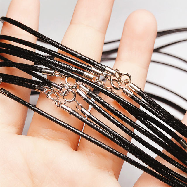 Leather Rope Necklace Rope Pendant Pendant Necklace Lanyard Black ...