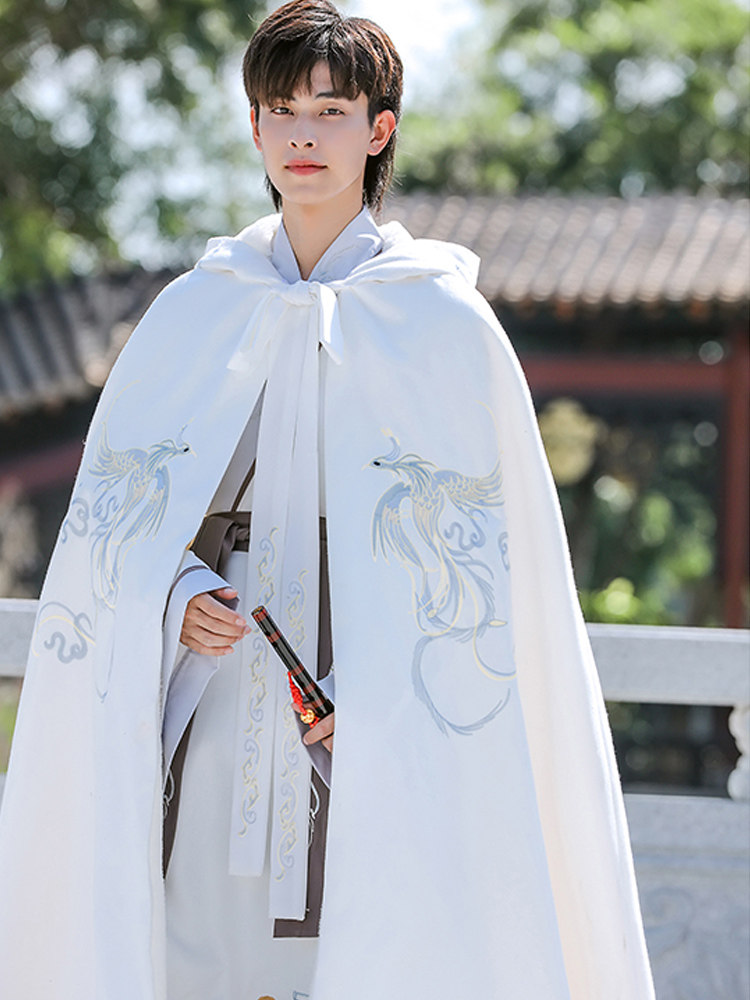 Capa Hanfu Hombre Invierno Cálido Terciopelo con Capucha - Traje ...