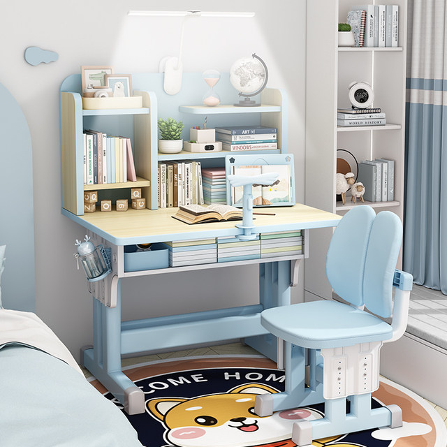 Children's study table liftable desk home table primary school students ...