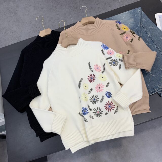 Sweater autumn and winter new style high-end embroidered fashionable ...