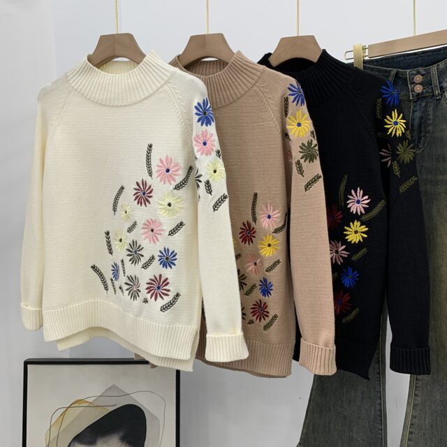 Sweater autumn and winter new style high-end embroidered fashionable ...