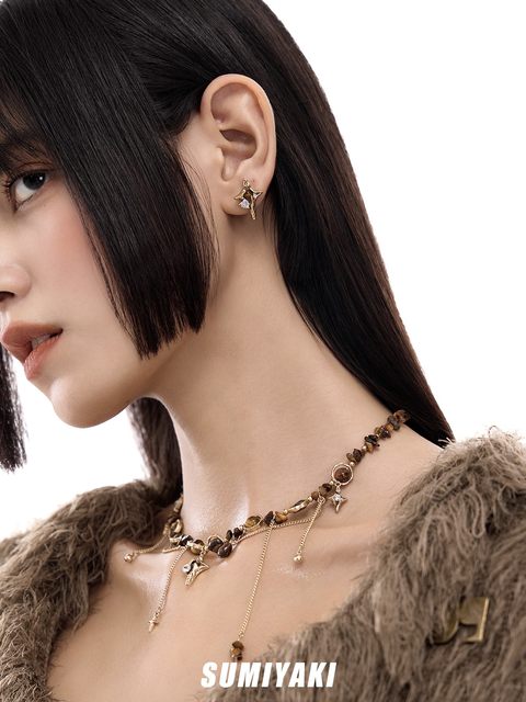 Sumiyaki retro Yadanfeng Mangxing small earrings nourishing ear piano S925 silver needle