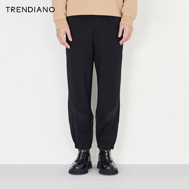 Trendiano's official new spring men's knitted nine -point casual pants tide