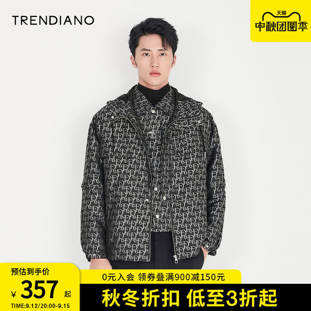 TRENDIANO official men's autumn new fashion trend letter printed jacket ...